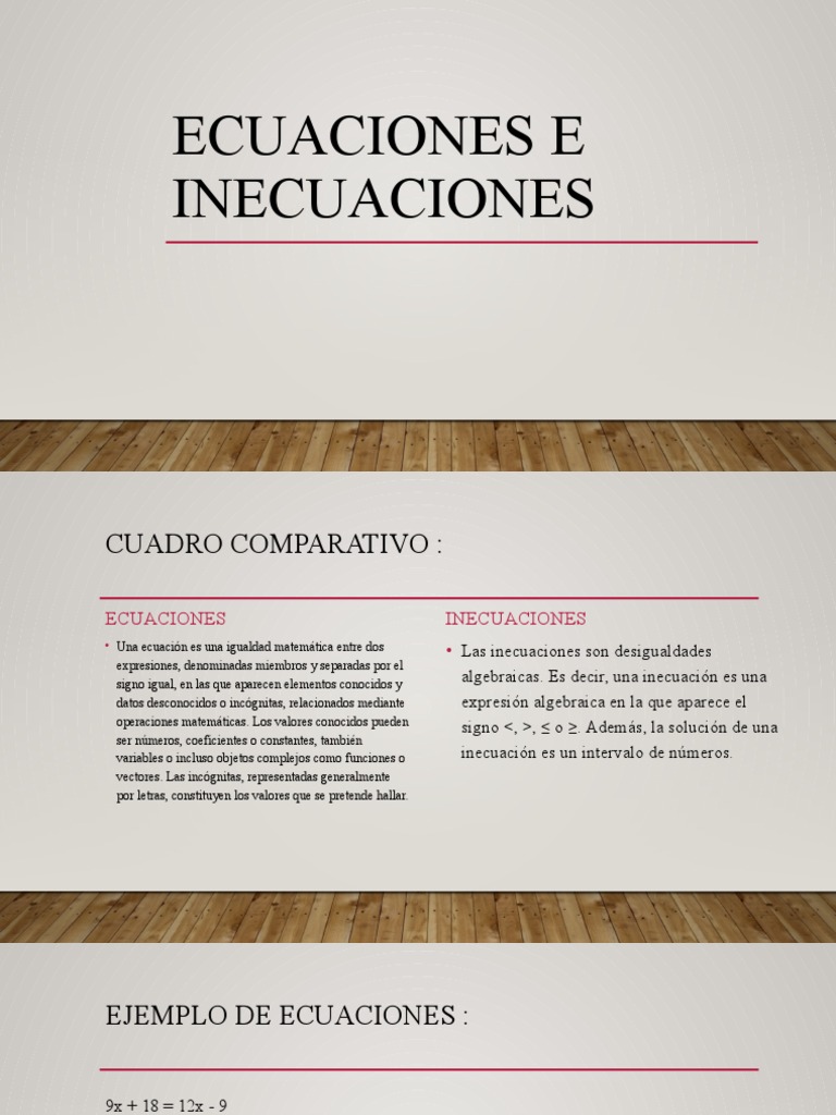 Ecuaciones e Inecuaciones | PDF