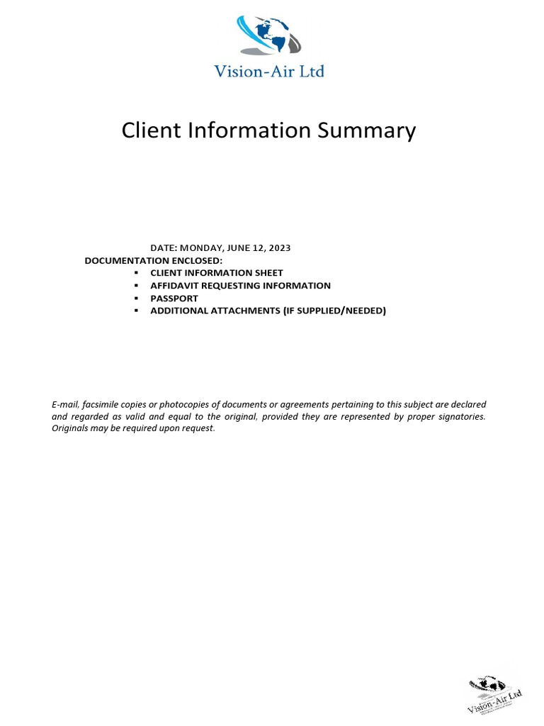 Vision Air LTD - Cis 112062023 - HSBC Uk | PDF | Business | Economies