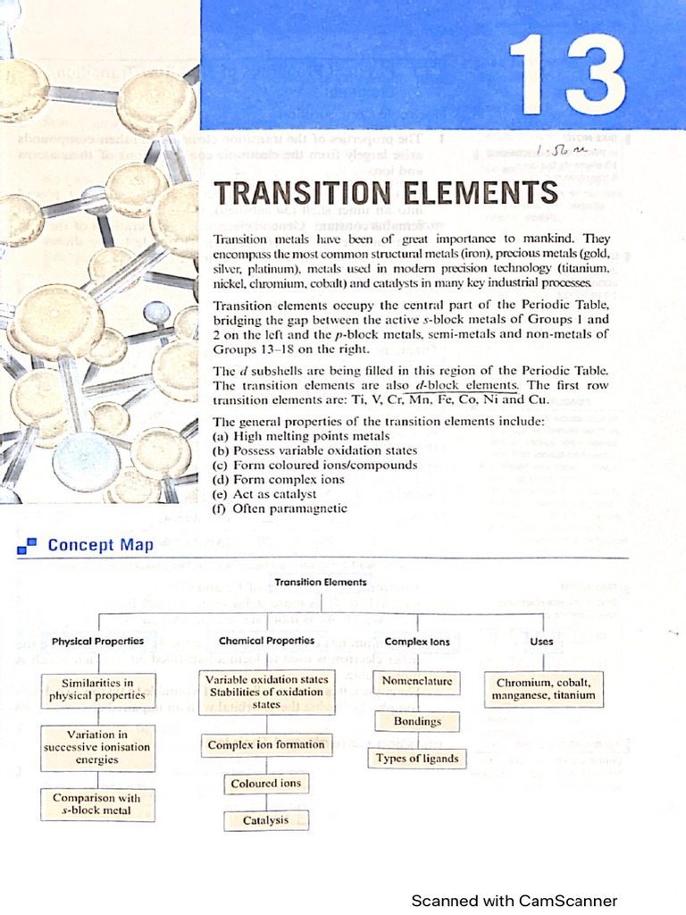 SEM 2 CHAPTER 13 (TRANSITION ELEMENT) Te | PDF