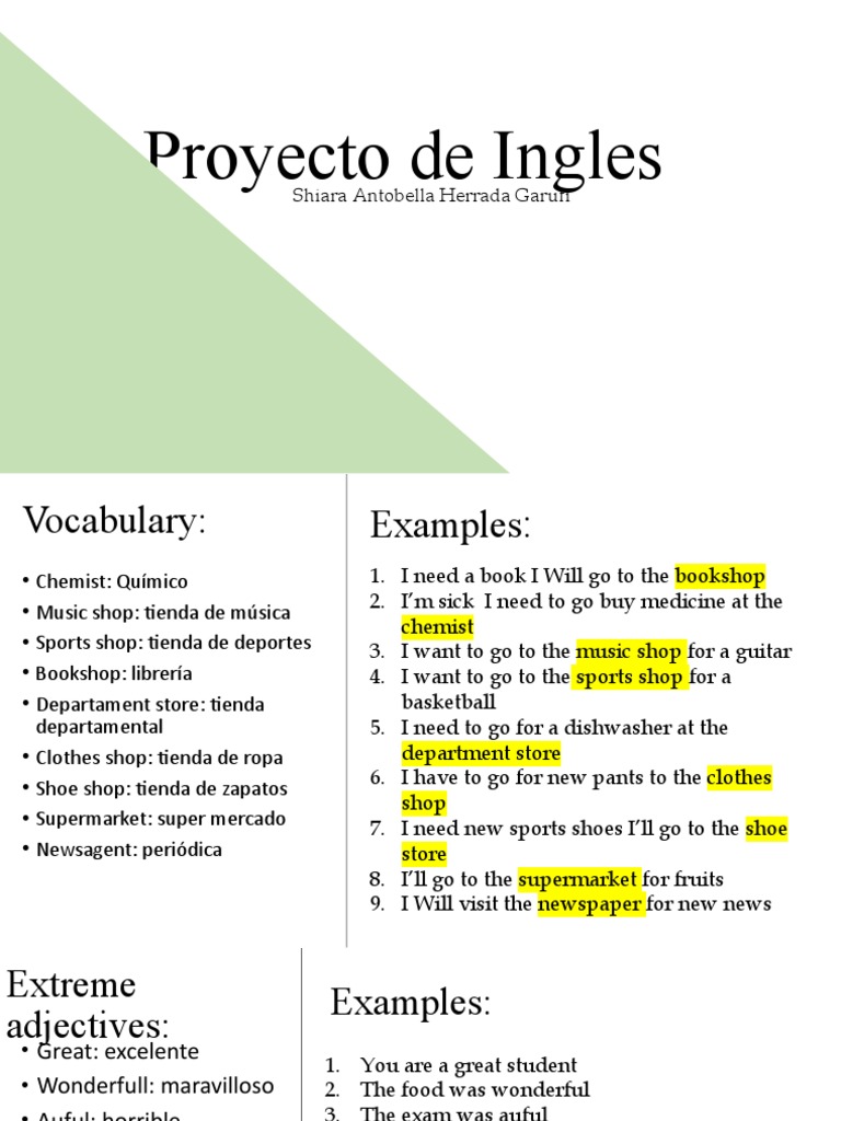 Proyecto de Ingles | PDF | Adverb