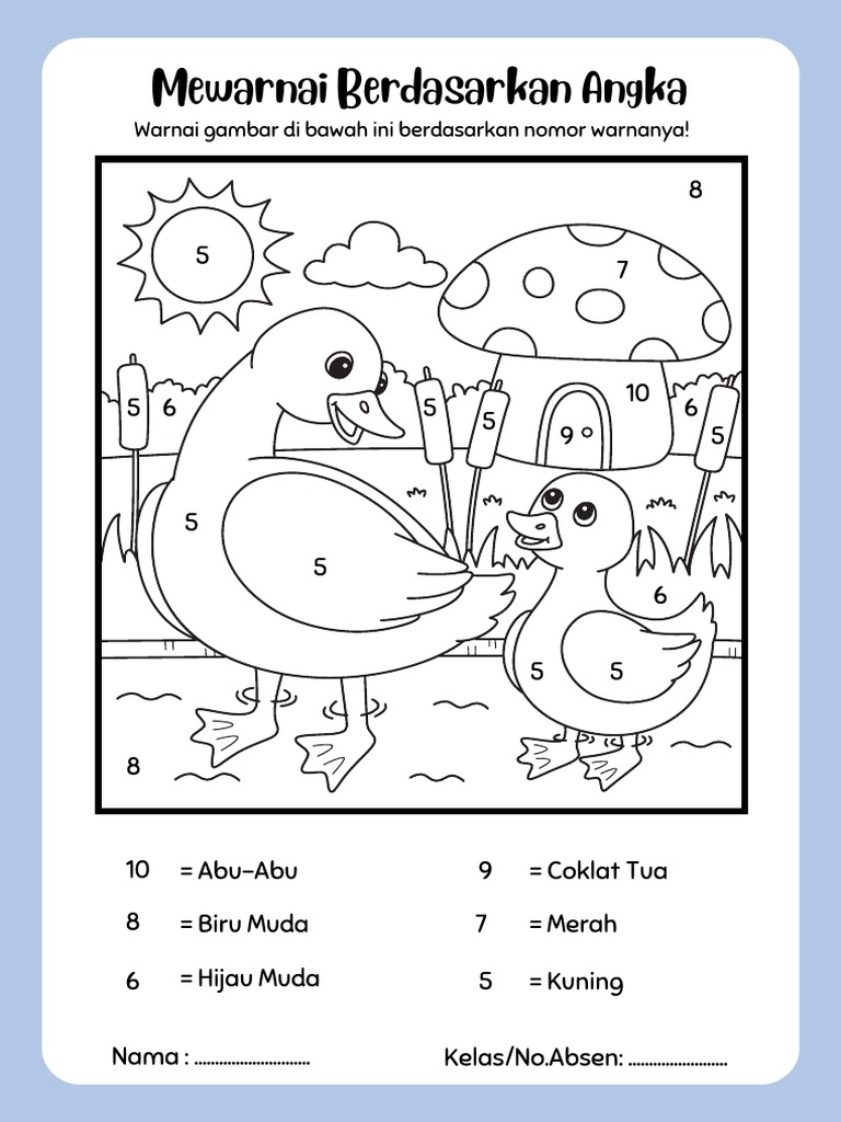 Mewarnai Sesuai Nomor Seni Rupa | PDF