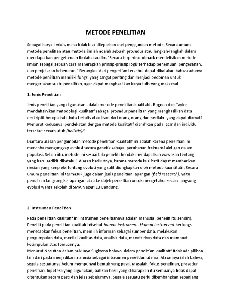 Metode Penelitian Biologi Pdf