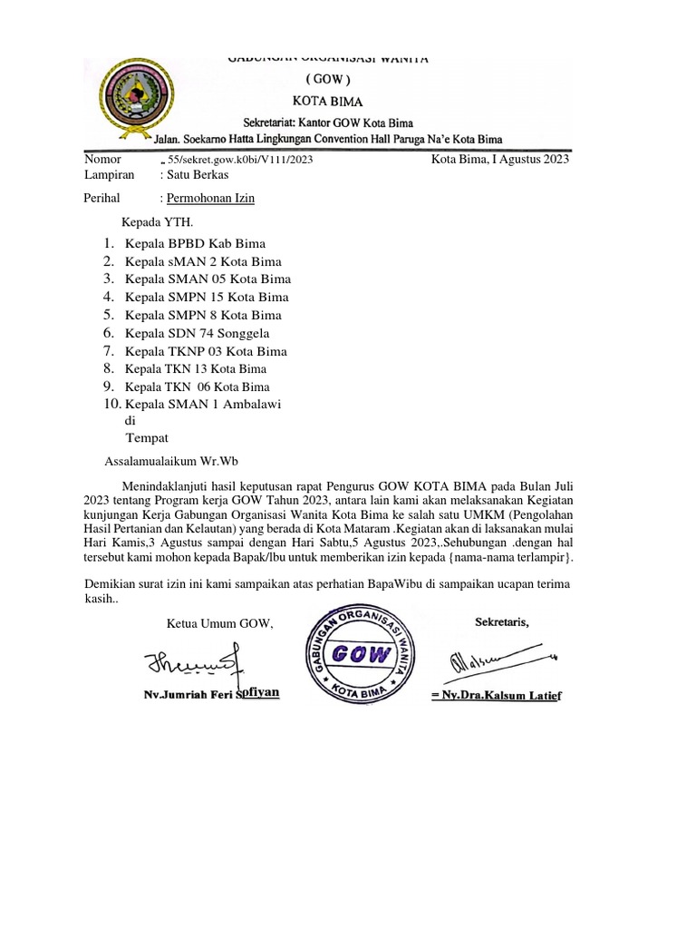 Surat Izin Gow | PDF