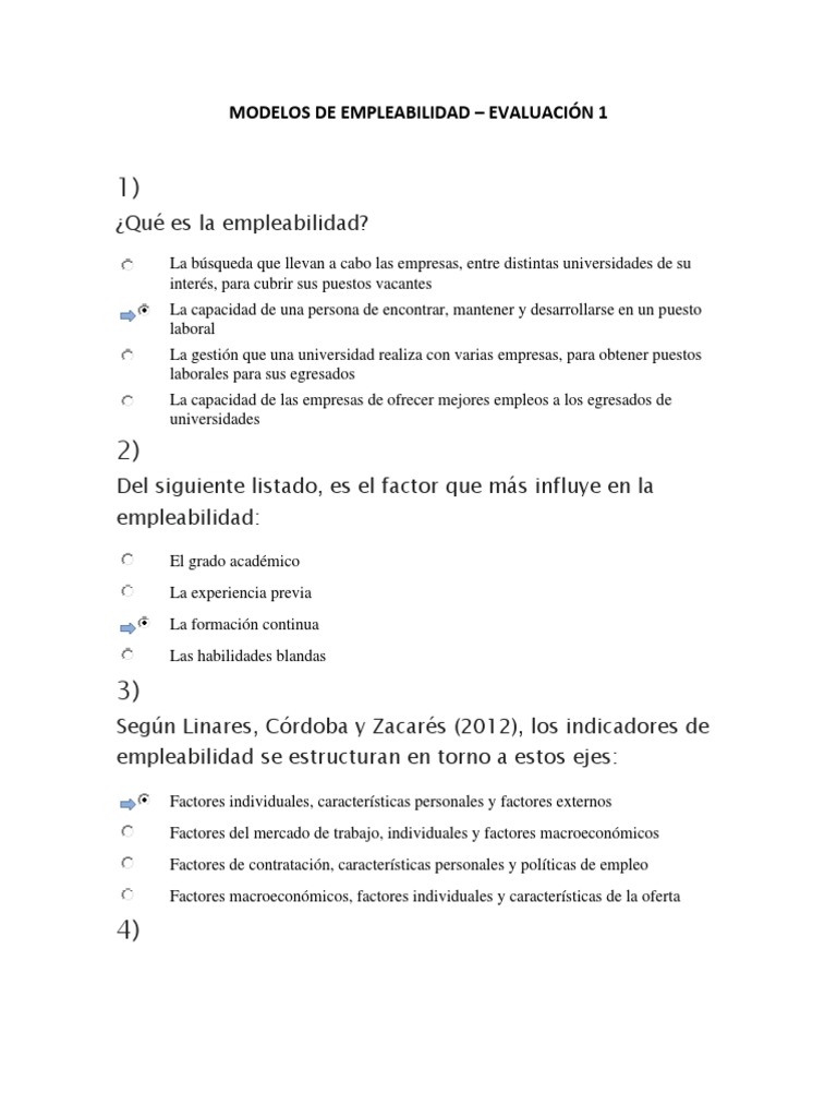 Modelos de Empleabilidad - Evaluación 1 | PDF | Plan de estudios | Empleo
