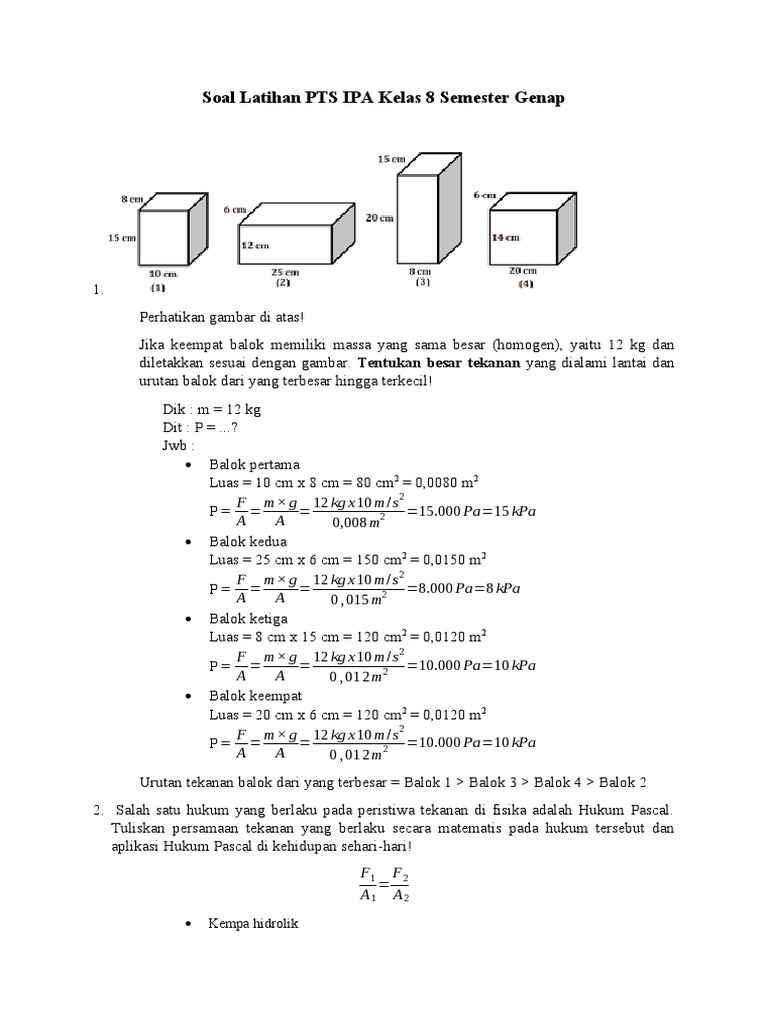 Soal Latihan PTS IPA Kelas 8 Semester Genap | PDF