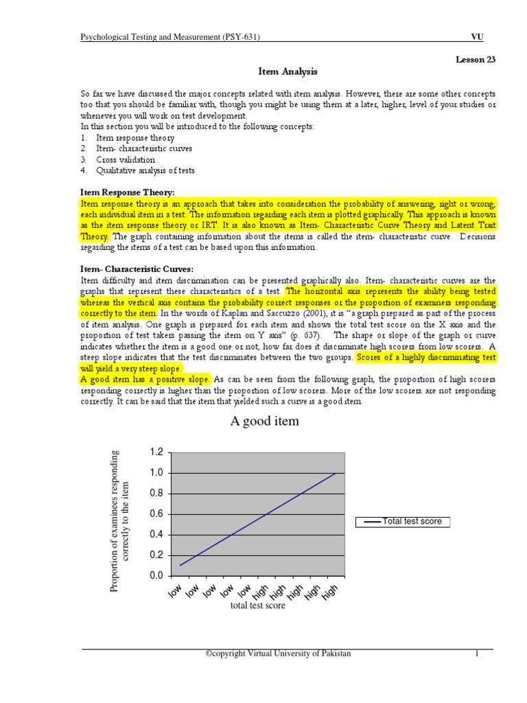 PSY631 Highlighted Handouts | PDF | Wechsler Adult Intelligence Scale ...