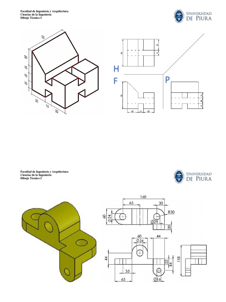 Ejercicios de Vistas e Isometría | PDF