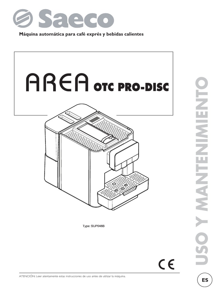 Cafetera SAECO AREA OTC - Manual | PDF | Agua | Enchufes y tomas de corriente alterna