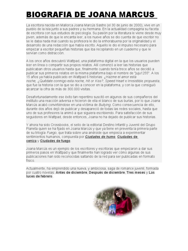 Biografia de Joana Marcus | PDF | Edgar Allan Poe