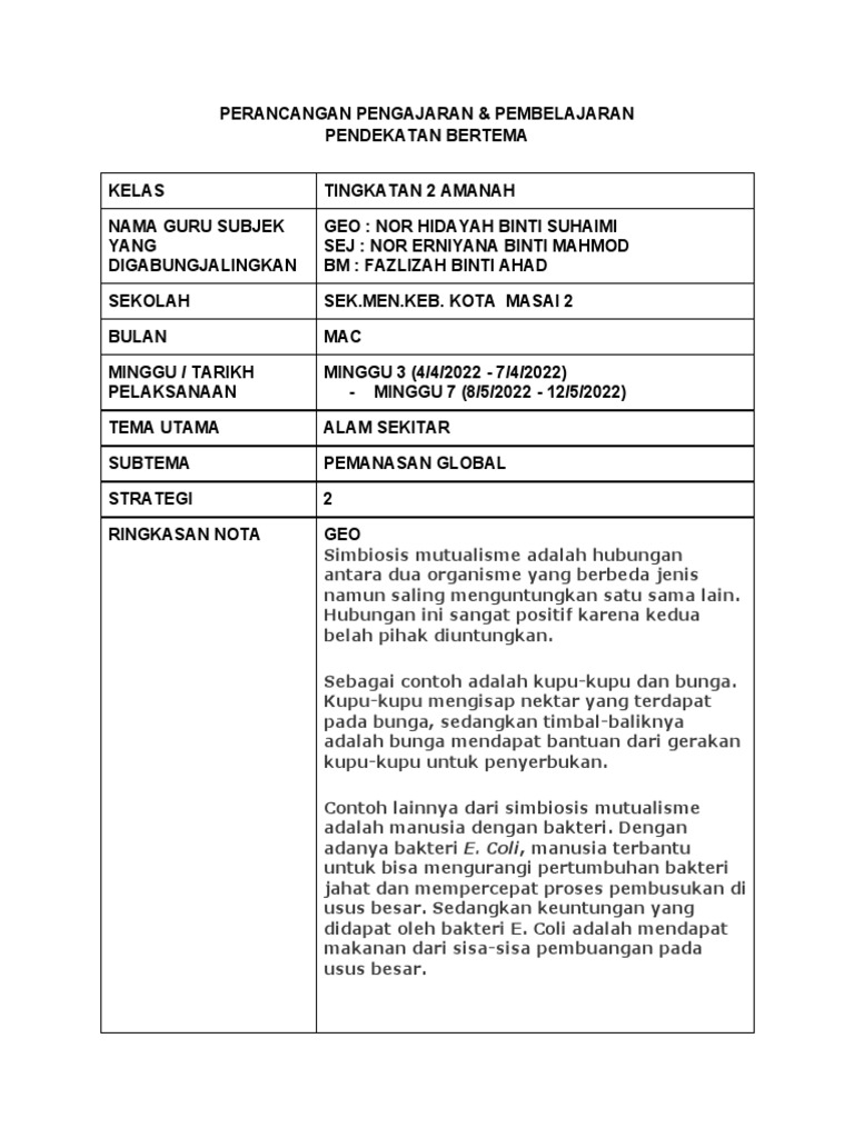 Perancangan PDP Pendekatan Bertema | PDF