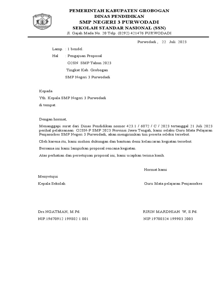 Proposal O2SN Provinsi | PDF