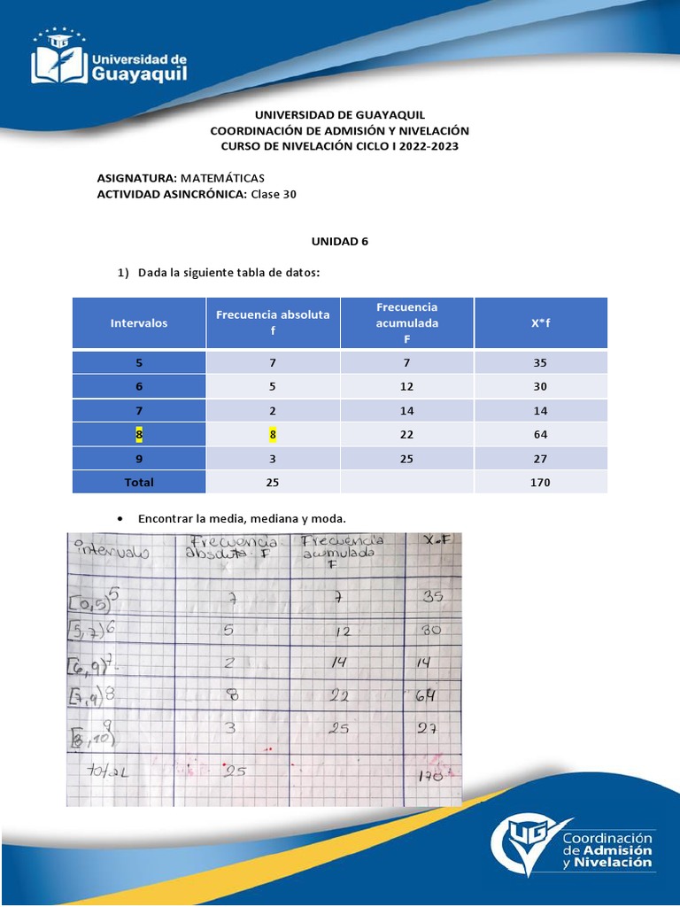 Tarea - U6 - Clase 30 - S8 | PDF