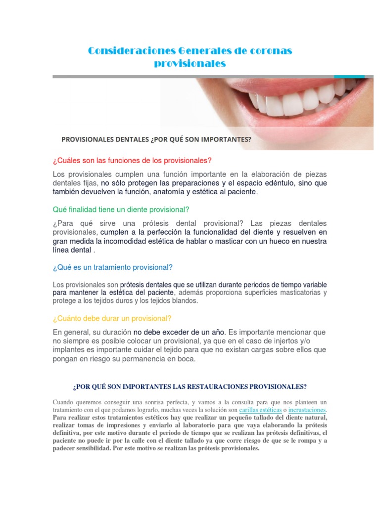 Consideraciones Generales de Coronas Provisionales | Descargar gratis ...