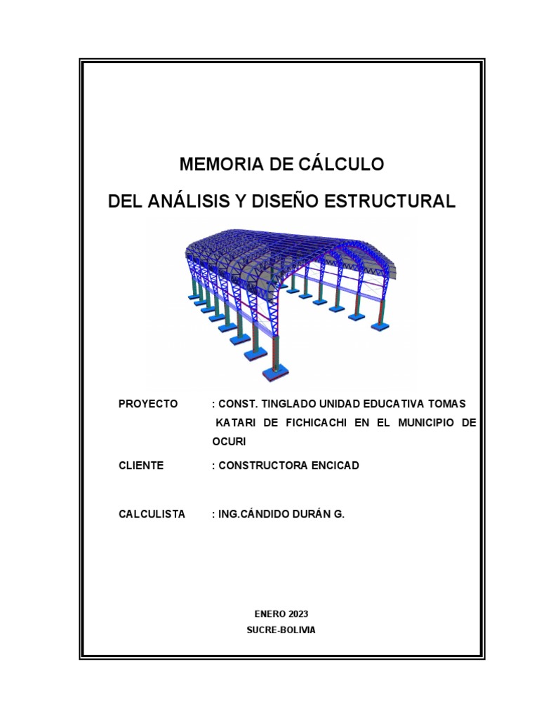 Análisis y Diseño Estructural Tinglado Ocuri | PDF | Tecnología