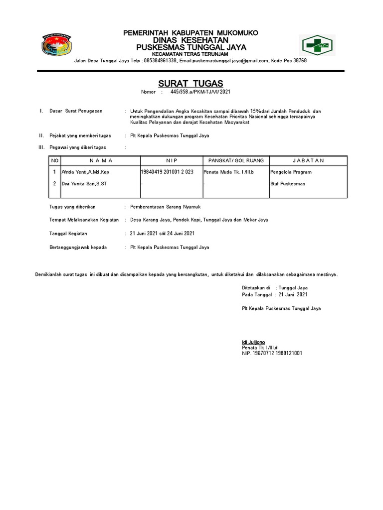 Surat Tugas, Kwitansi Dan LPD Juni | PDF
