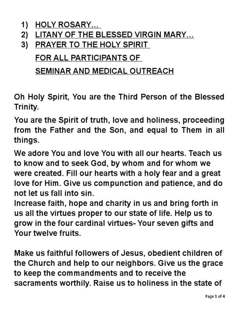 Prayer To The Holy Spirit | PDF | Jesus | Courage