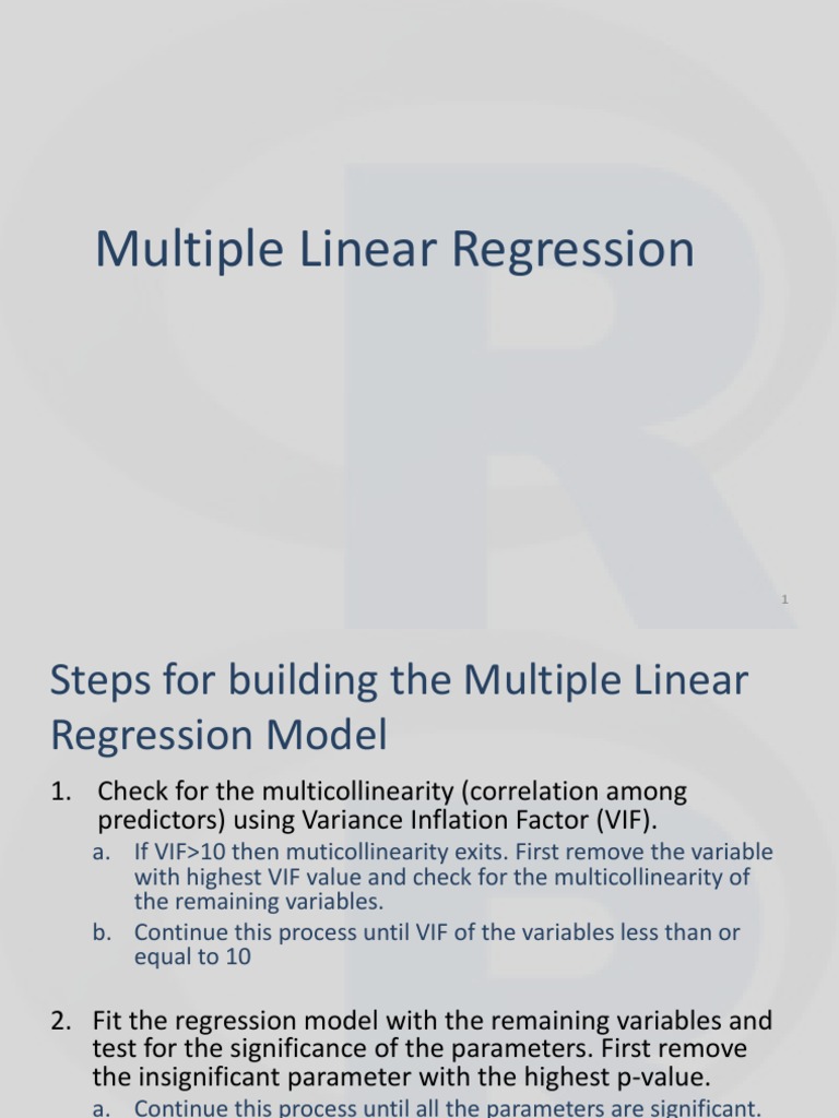 Multiple Linear Regression | PDF | Regression Analysis | Multicollinearity