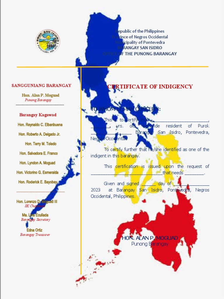 Certificate of Indigency New | PDF