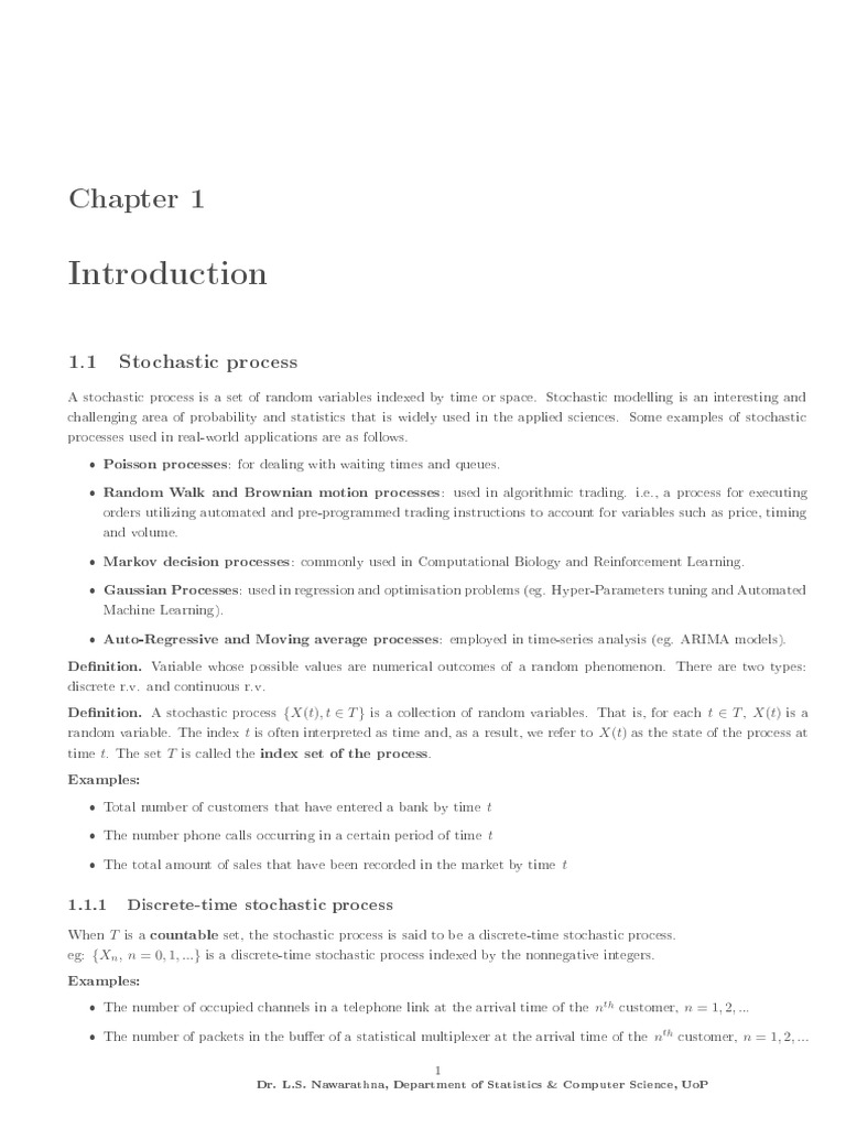 1 Introduction | PDF | Stochastic Process | Markov Chain