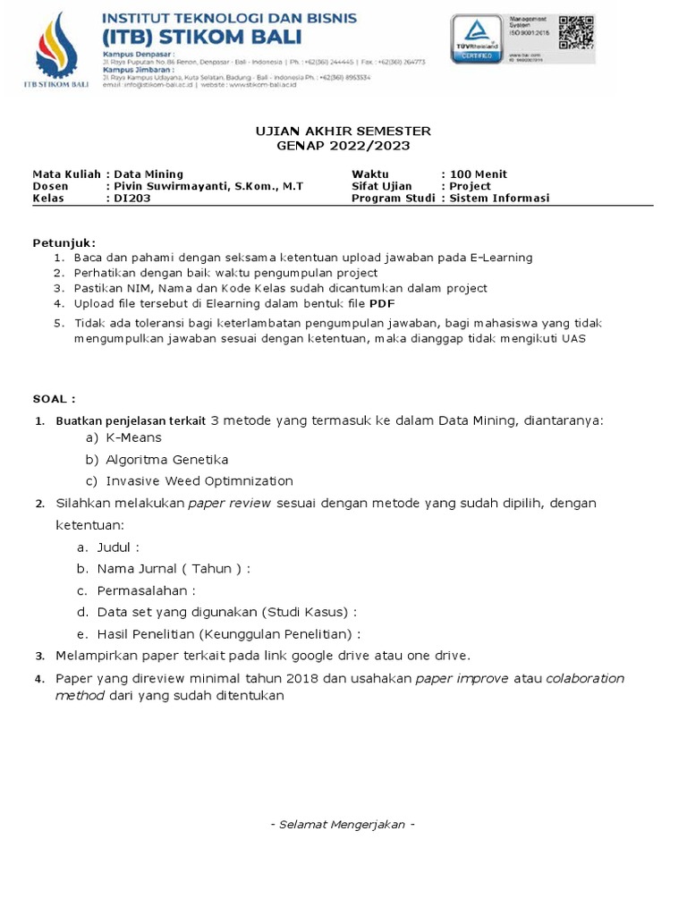UAS-data Mining | PDF
