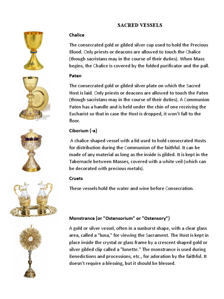 Sacred Vessels | PDF | Christian Soteriology | Catholic Liturgy