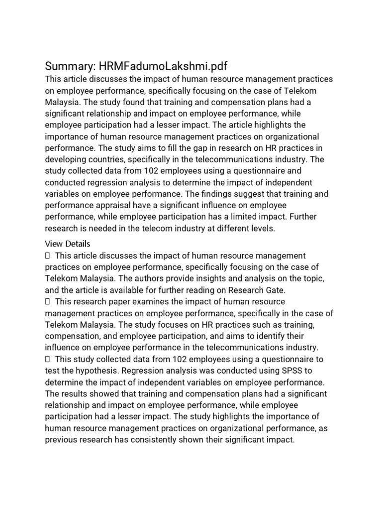 REVIEW Summary1 | PDF | Human Resource Management | Performance Appraisal