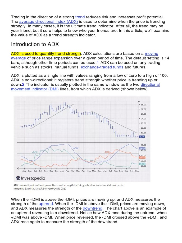 Understanding ADX as a Trend Strength Indicator | PDF | Business ...