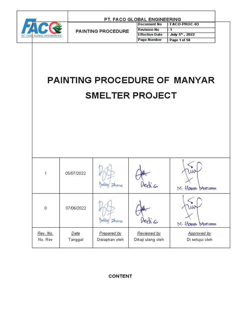 Painting Procedure - Rev.1 | PDF | Paint | Epoxy