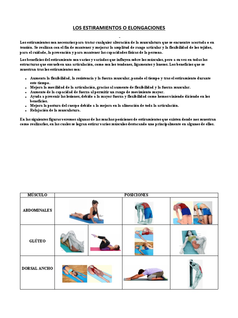 Elongaciones o Estiramientos. | PDF