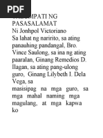 Mensahe NG Pasasalamat | PDF