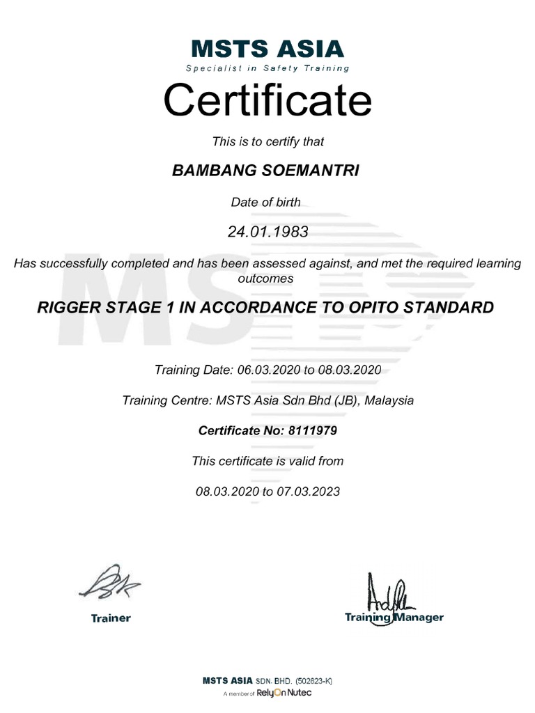 Rigger Stage Bambang Sumantri | PDF