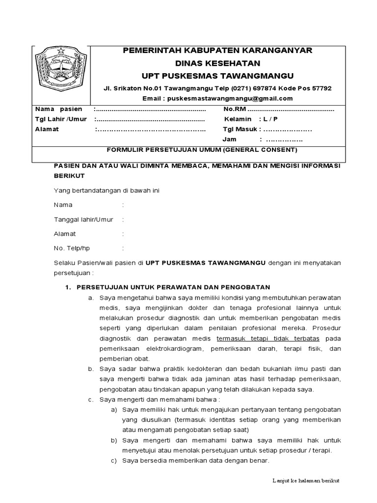 Formulir General Consent | PDF
