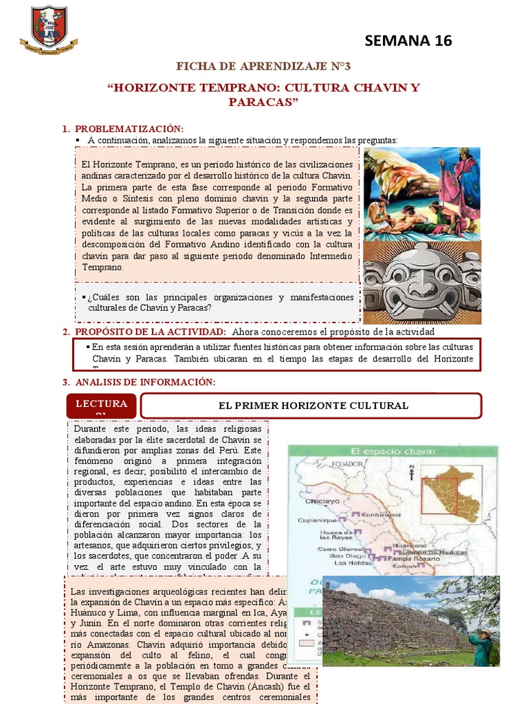 3 Ficha de Aprendizaje CCSS 1° Grado Iii Ea | PDF | Era precolombina | Andes