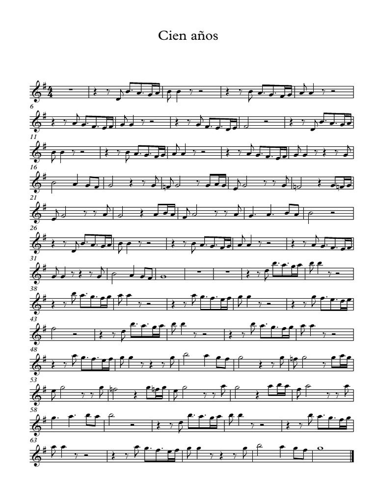 Cien Años - Partitura Completa | PDF