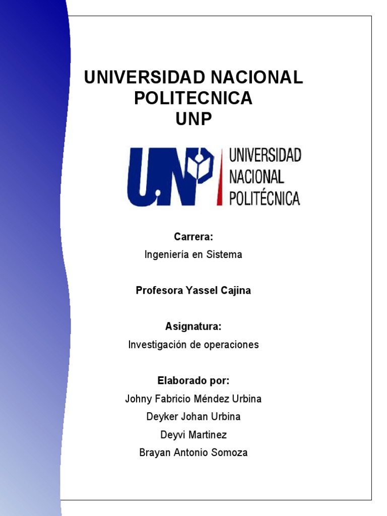 Universidad Nacional Politecnica UNP: Carrera | PDF | Software ...