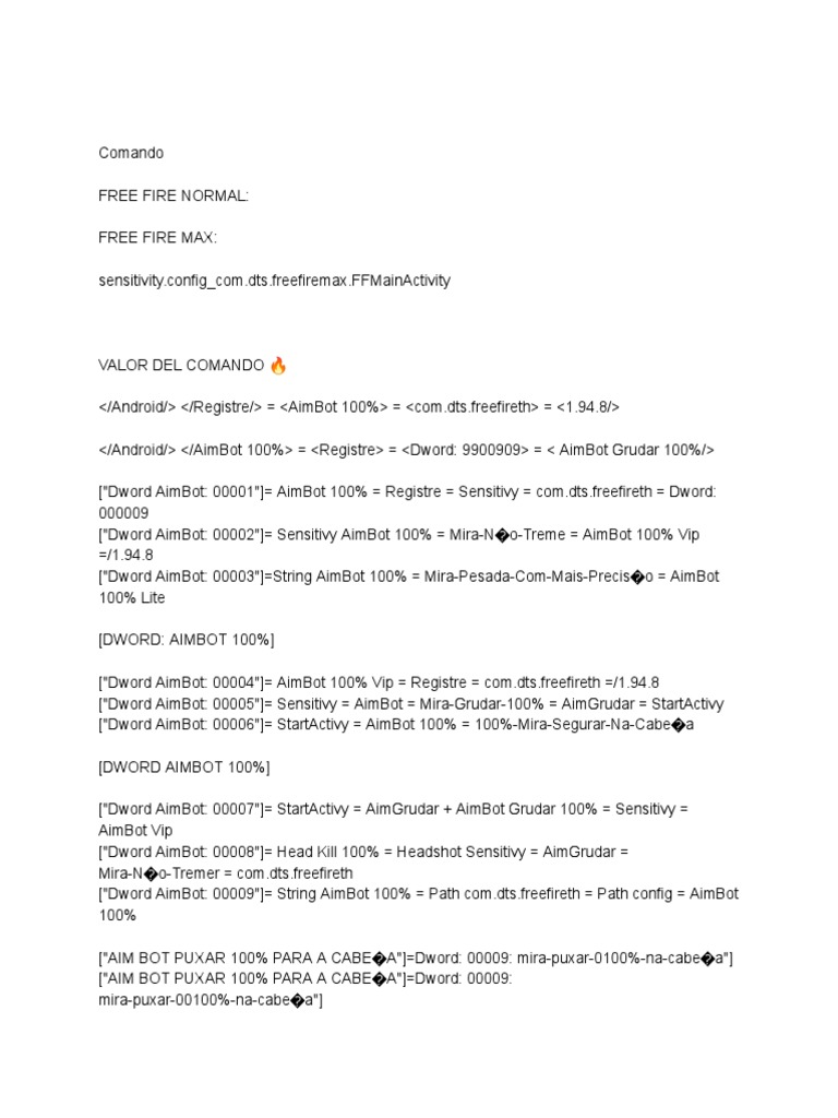 Comandos Brevent para Free Fire | PDF