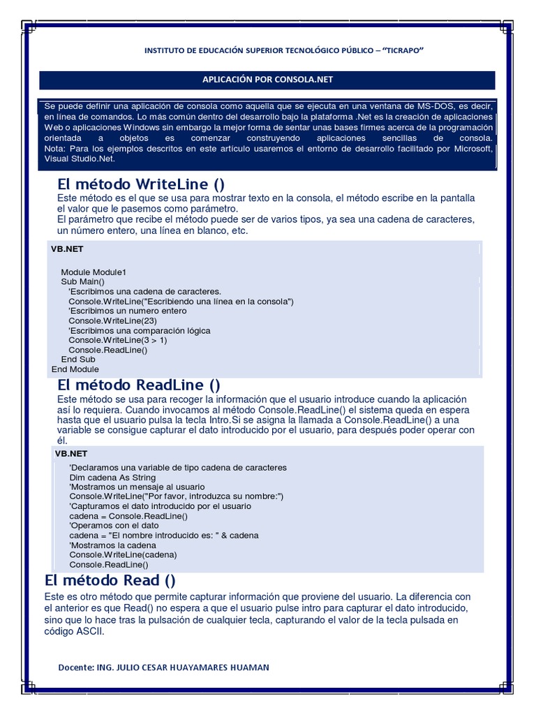 Crear Un Proyecto en Consola | PDF | Interfaz de línea de comando | .NET Framework