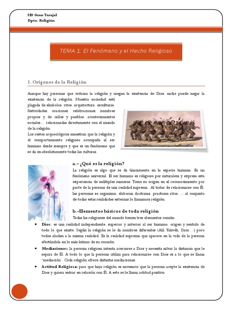Tema 1 El Fenómeno y El Hecho Religioso | PDF | Dios | Realidad