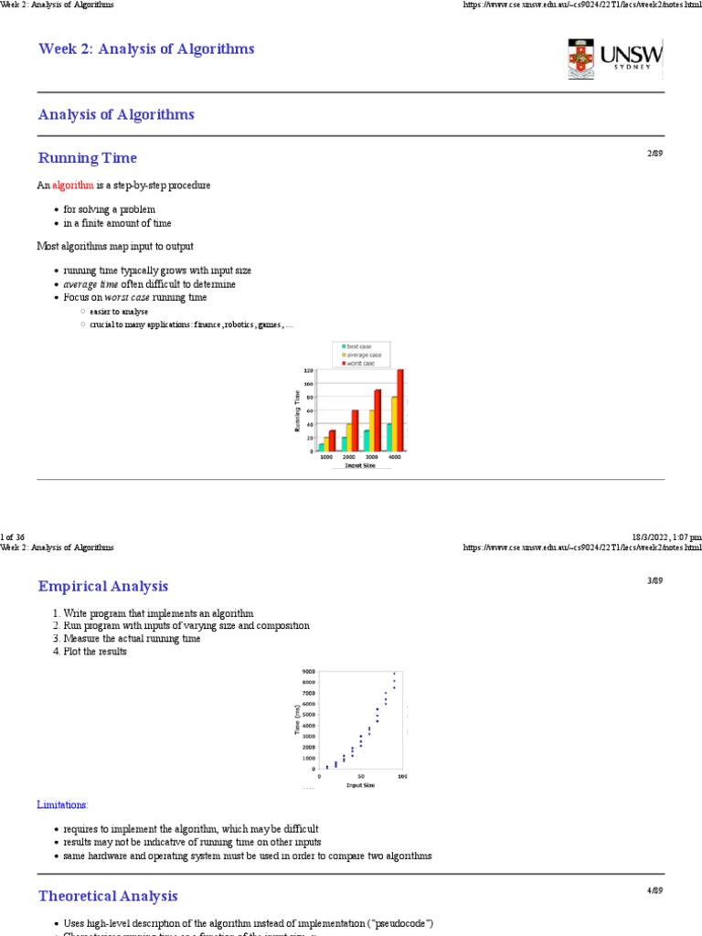 Week 2 Analysis Of Algorithms Download Free Pdf Time Complexity Computational Complexity