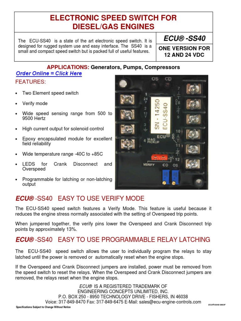 Ecu SS40 (Ess-2200) | PDF | Relay | Switch