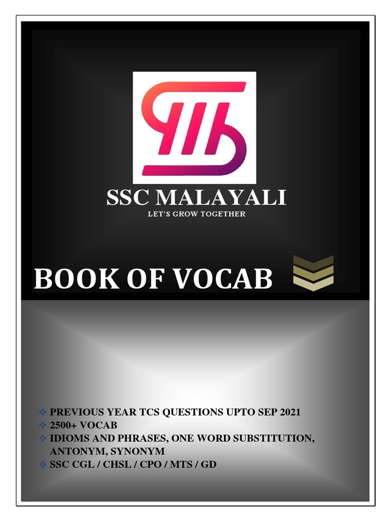 SSC Malayali Vocabulary Guide | PDF