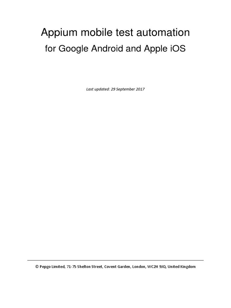 Appium Mobile Automation | PDF | Android (Operating System) | Selenium (Software)