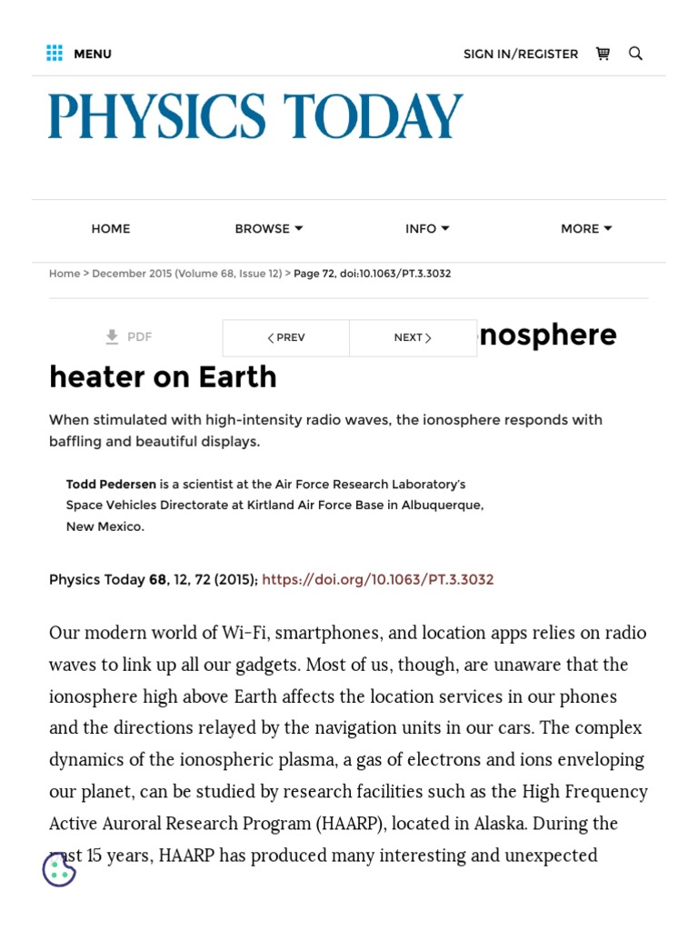 HAARP: Ionospheric Heating Insights | PDF | Ionosphere | Plasma (Physics)