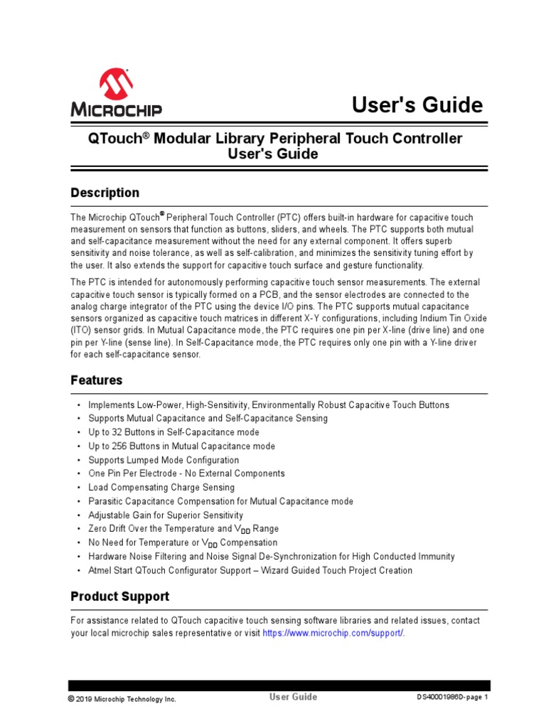 QTouch Modular Library Peripheral Touch Controller 40001986D | PDF ...
