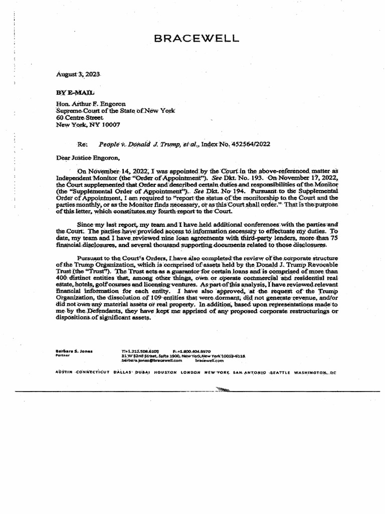 Letter To Justice Engoron | PDF | Trust Law | Justice