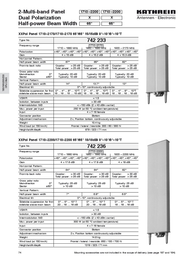 Kathrein Ericsson Antennas Datasheet 14 02 2023 | PDF | Antenna (Radio ...