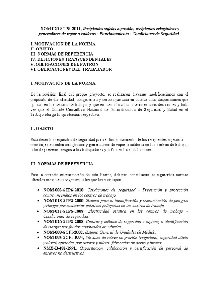 Nom 020 STPS 2011 | PDF