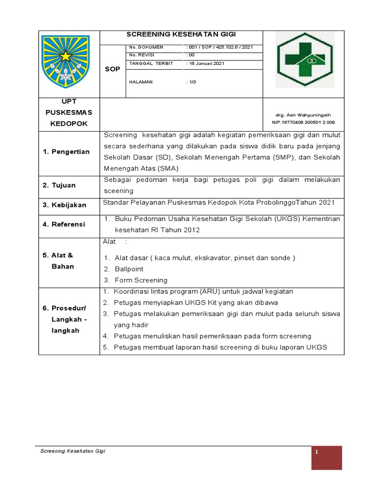 Sop Screening Fix | PDF