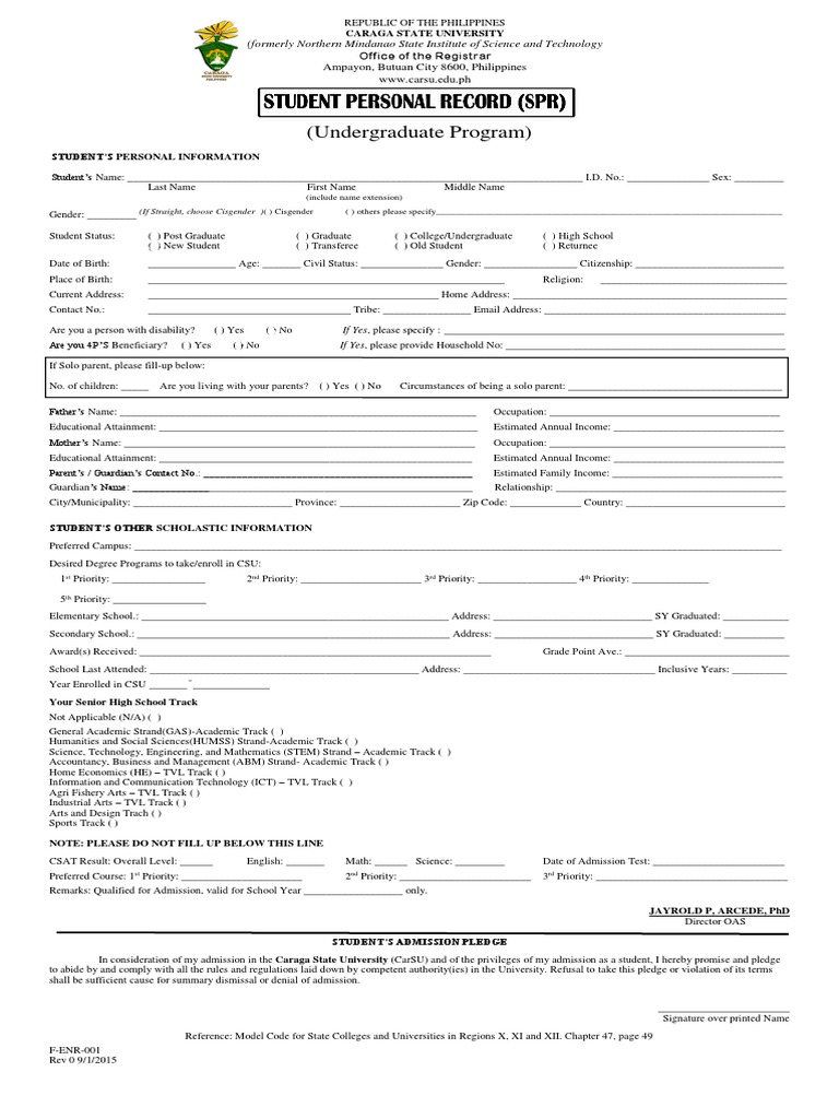 Student Personal Record | PDF