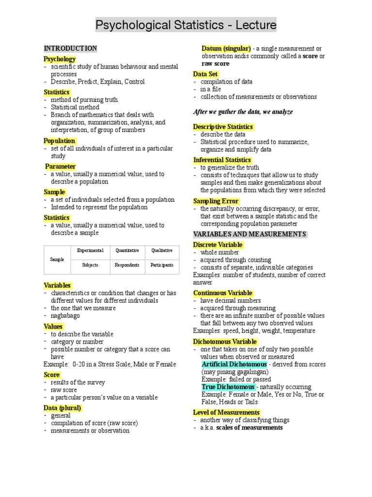 Psychological Statistics | PDF | Statistics | Bias Of An Estimator Psychological Statistics | PDF | Statistics | Bias Of An Estimator